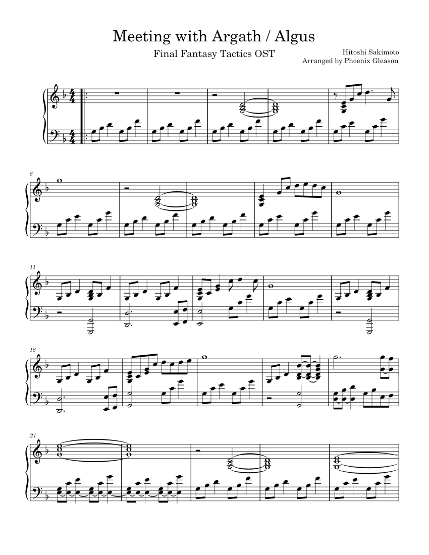 Meeting With Argath / Algus – Hitoshi Sakimoto (Final Fantasy Tactics ...