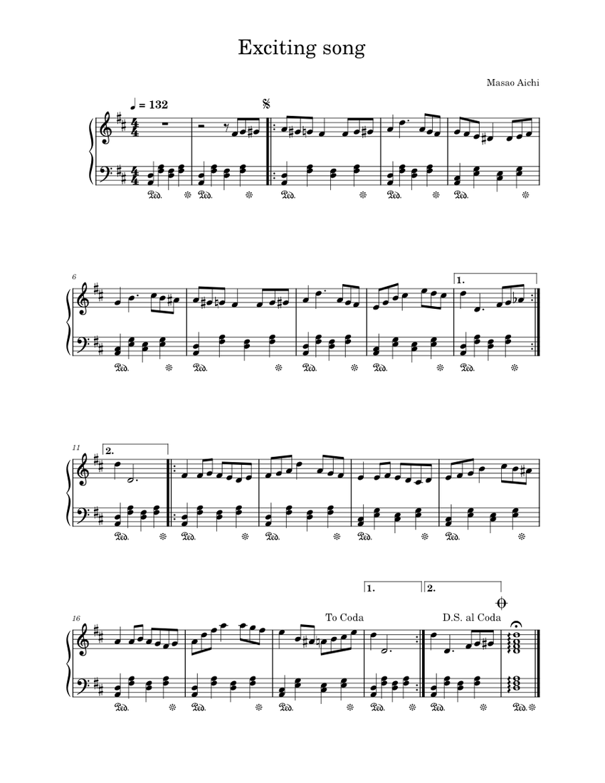 Exciting song Sheet music for Piano (Solo) | Musescore.com