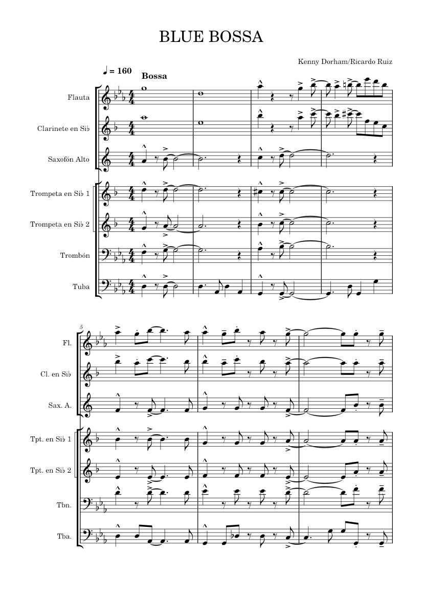 Blue bossa – Joe Henderson Sheet music for Trombone, Tuba, Flute ...