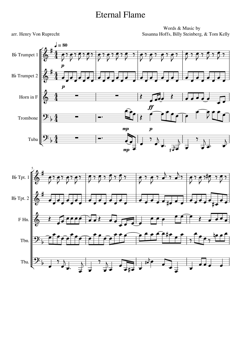 Eternal Flame – Bangles (arr. by Henry von Huprecht) Sheet music for Trombone, Tuba, Trumpet in ...