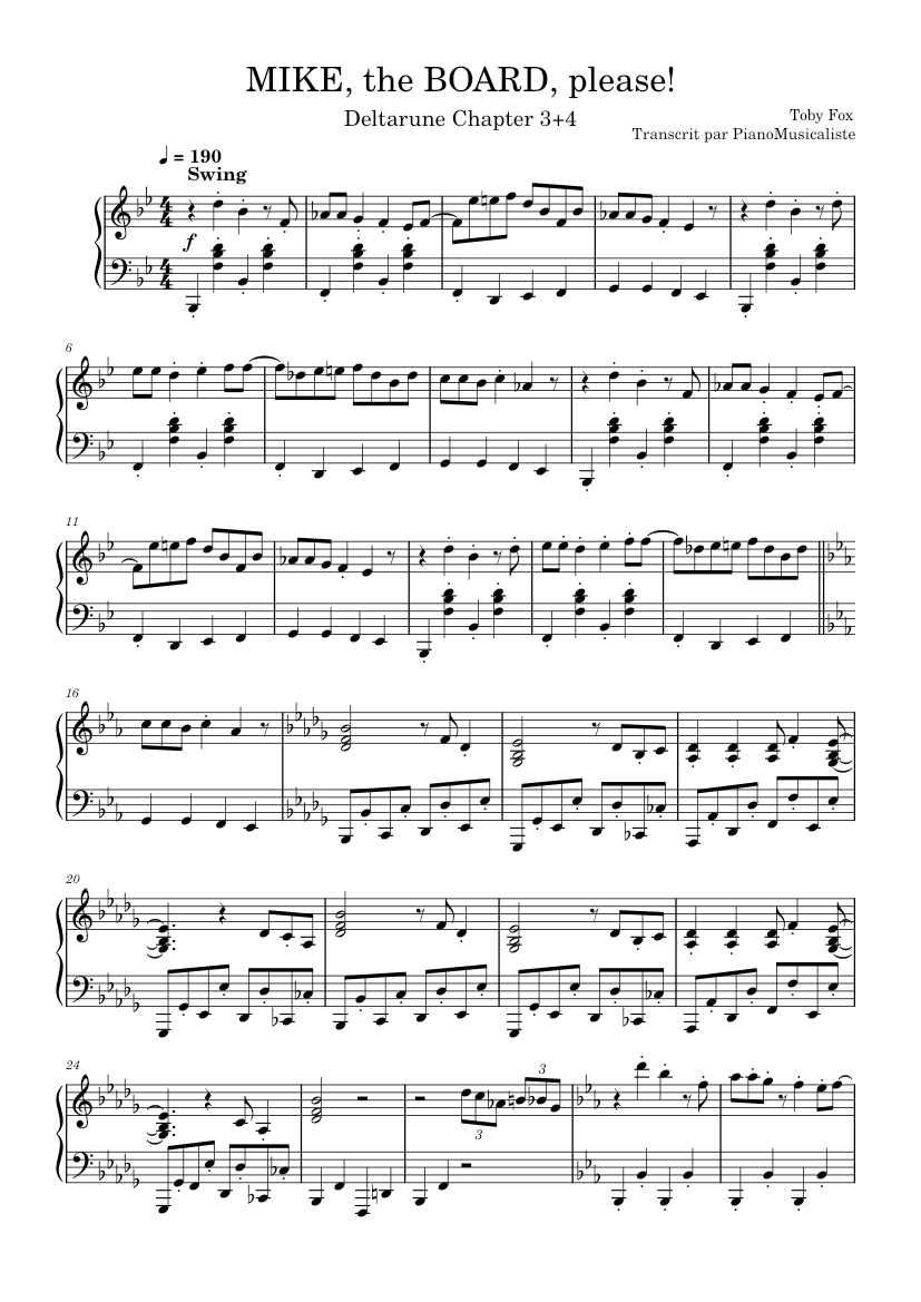 MIKE, the BOARD, please! Sheet Music for Piano (Solo) | MuseScore.com