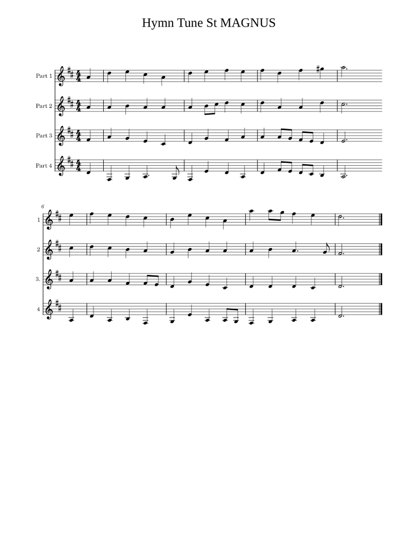Hymn Tune St MAGNUS Sheet music for Baritone horn (Mixed Quartet ...