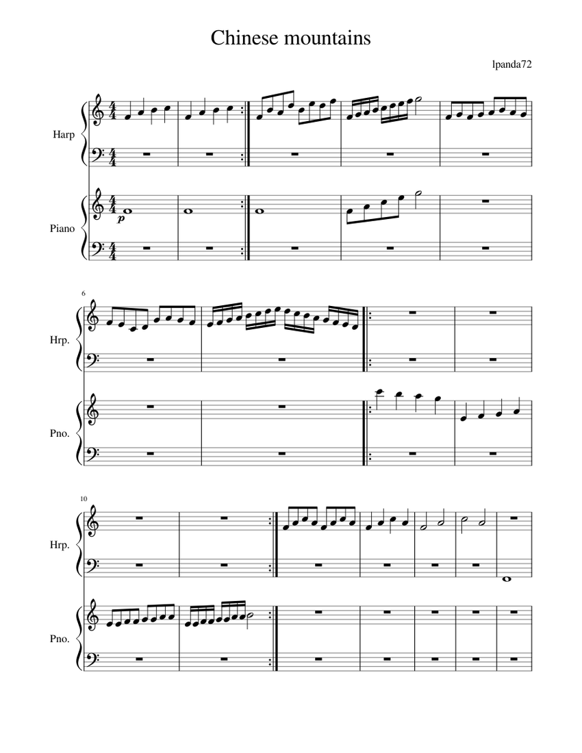 Chinese mountains - piano tutorial