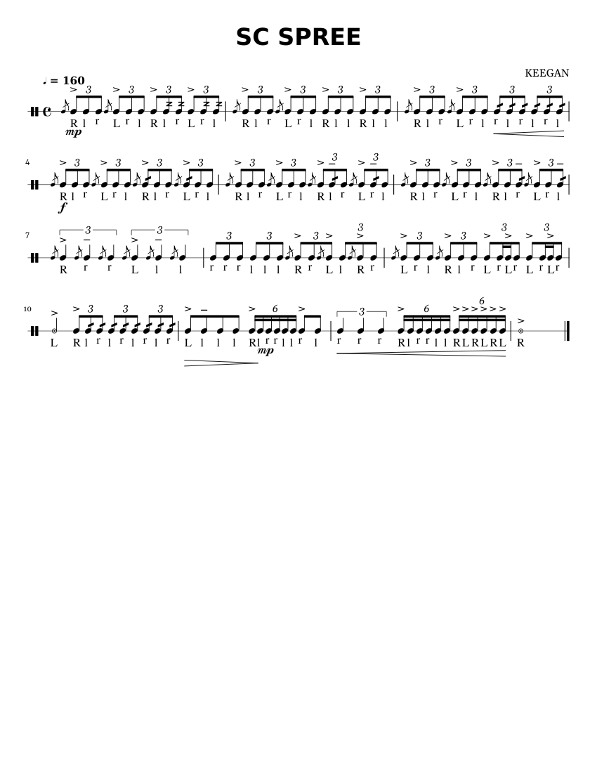 SC SPREE Sheet music for Snare drum (Solo) | Musescore.com