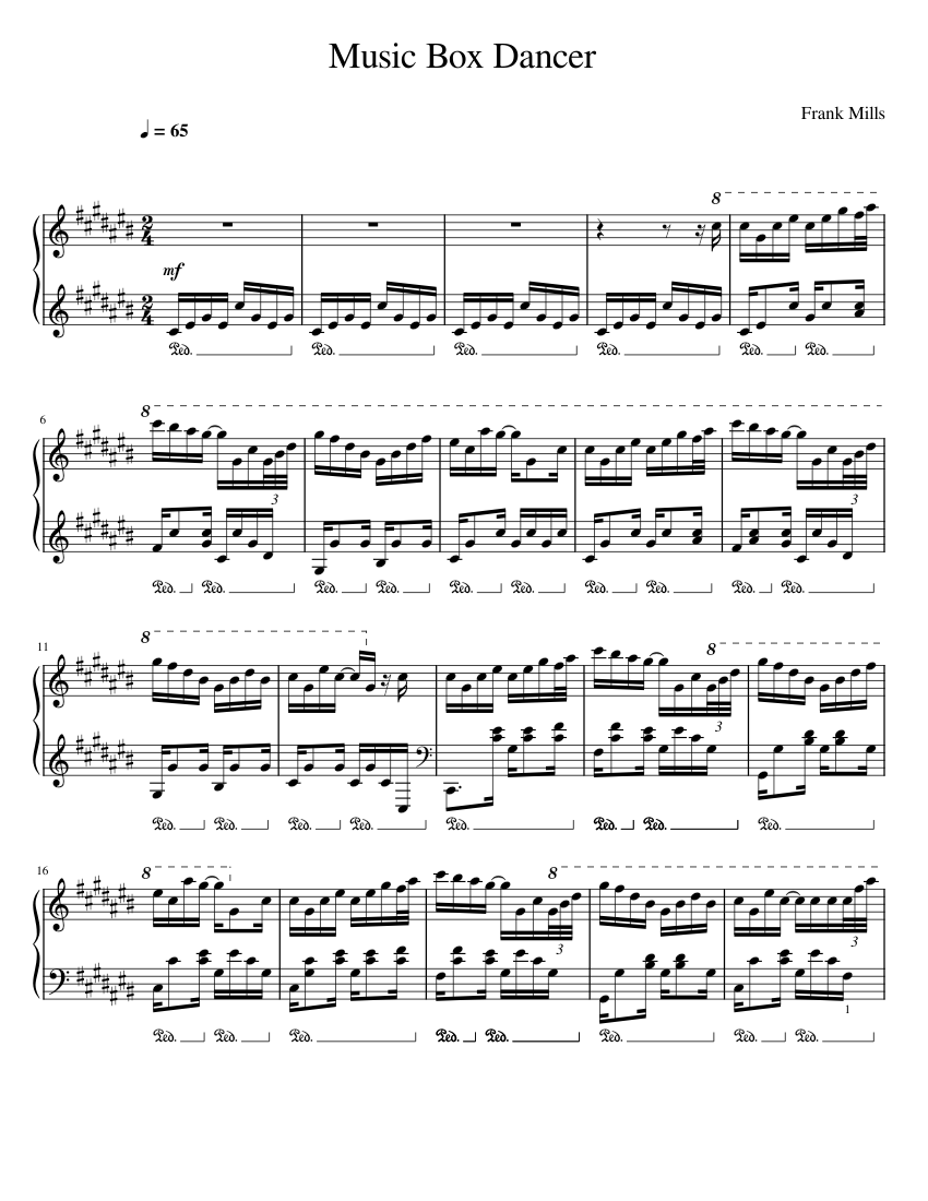 Music box dancer – Frank Mills Music Box Dancer Sheet Music for Piano ...