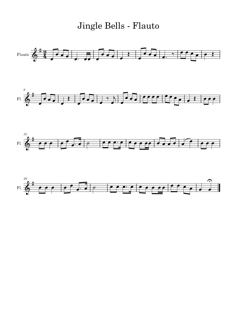 Jingle Bells - Flauto Sheet Music for Flute (Solo) | MuseScore.com