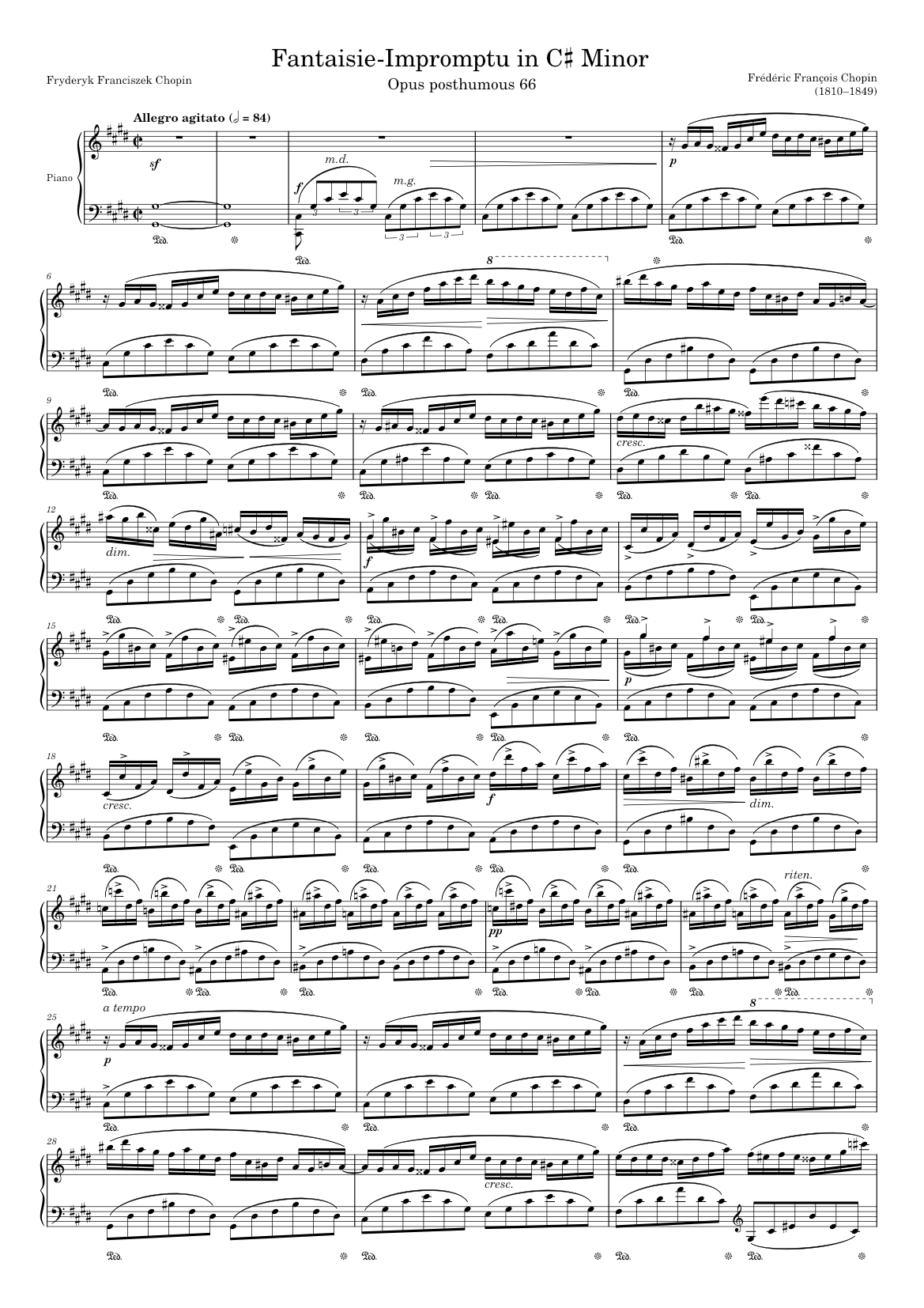 Fantaisie-Impromptu in C♯ Minor – Chopin Sheet music for Piano (Solo) | Musescore.com