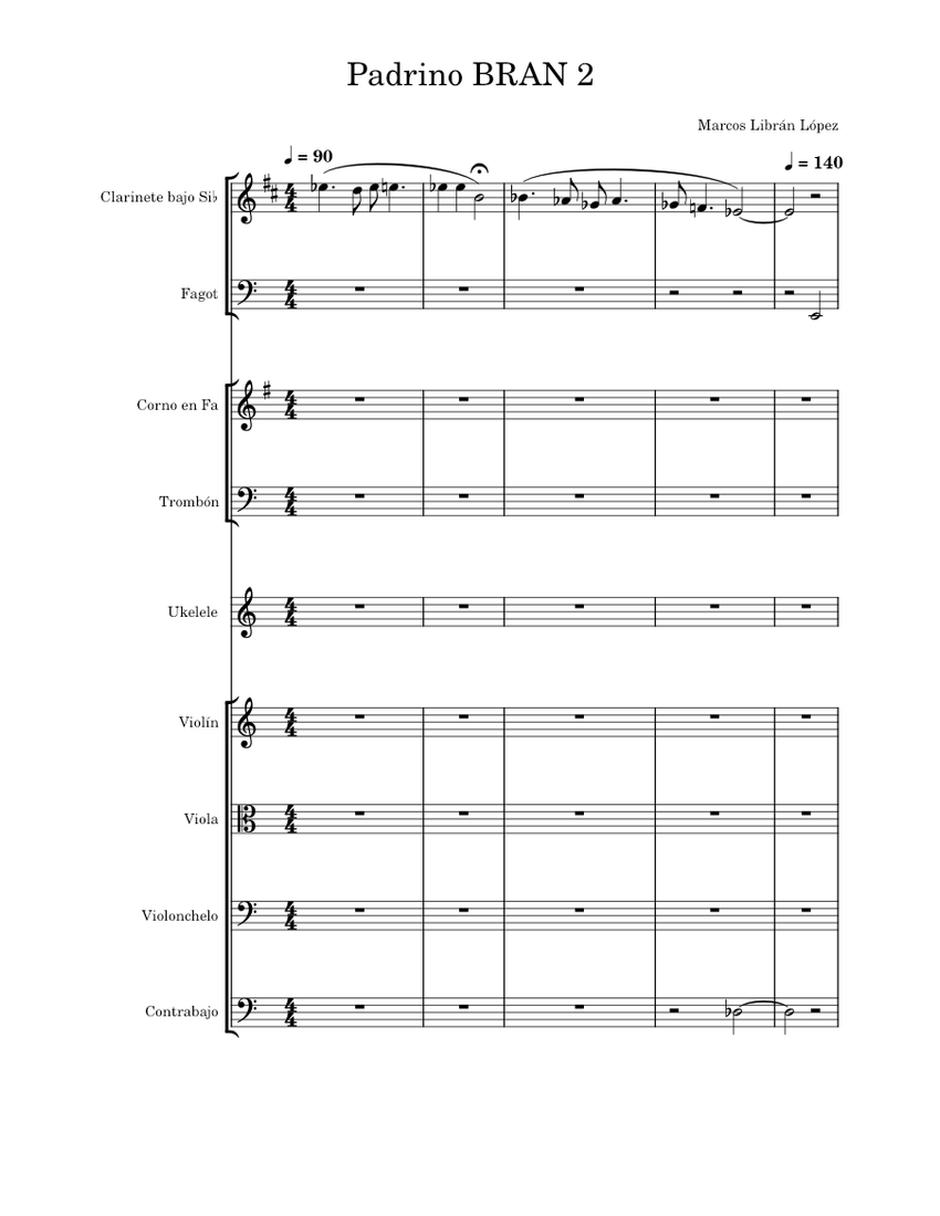 El Padrino - 1 minuto Sheet music for Trombone, Clarinet bass, Bassoon, French horn & more ...