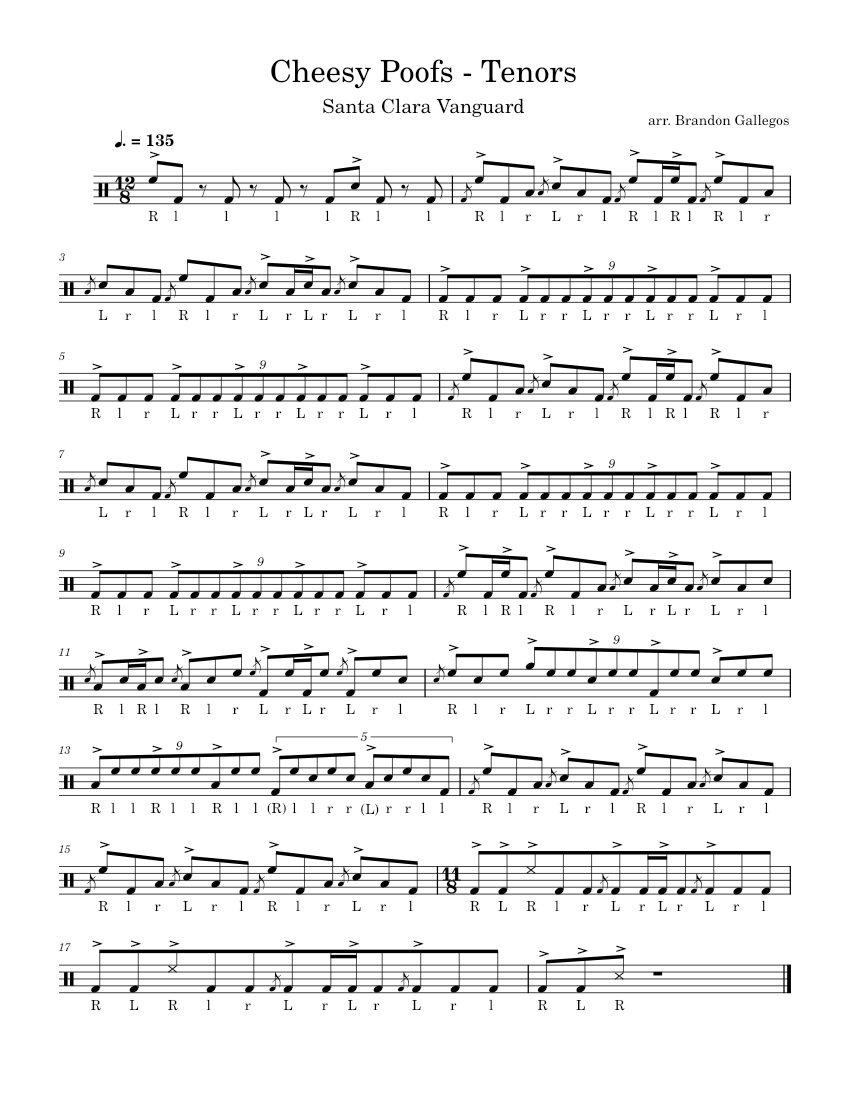 Cheesy Poofs - Tenors Sheet Music for Synthesizer (Solo) | MuseScore.com