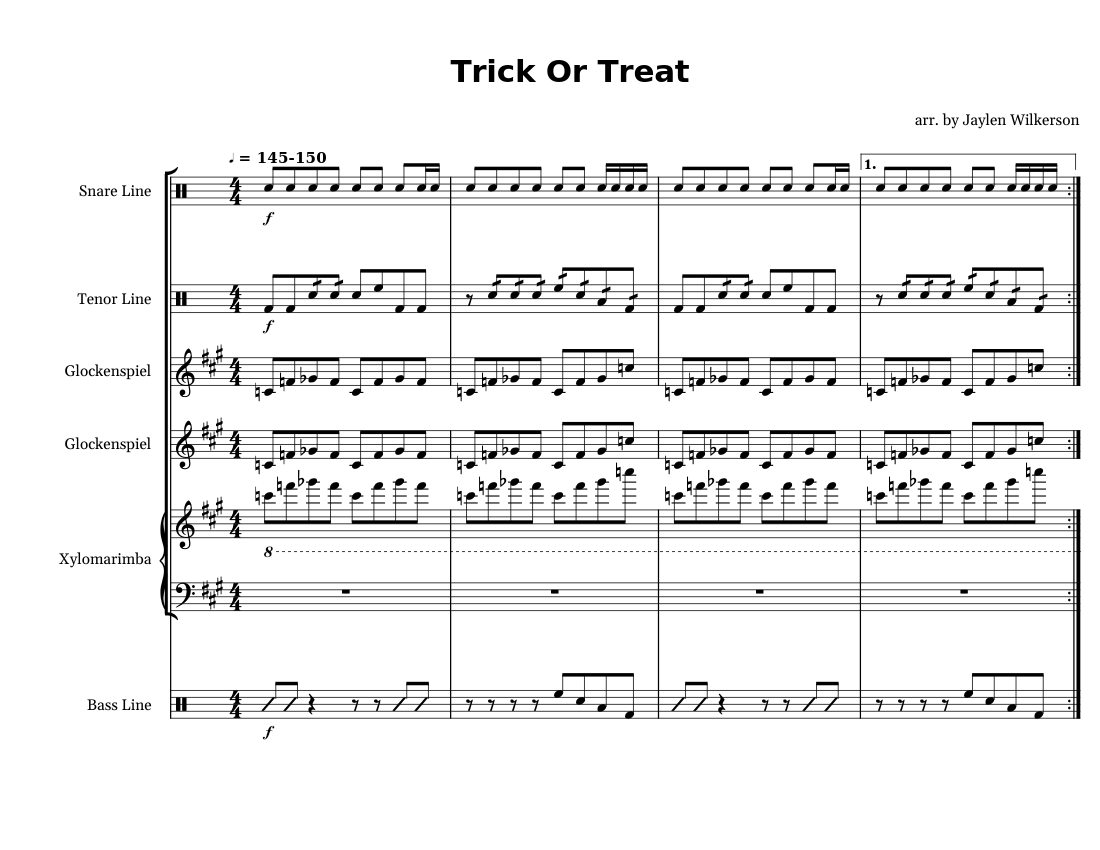 Trick Or Treat Sheet music for Glockenspiel, Snare drum, Tenor drum ...