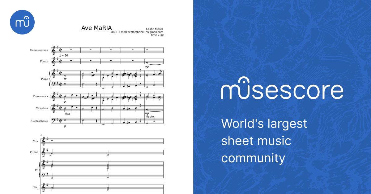 Cesar Frank - Ave Maria .xml Sheet music for Piano, Accordion ...