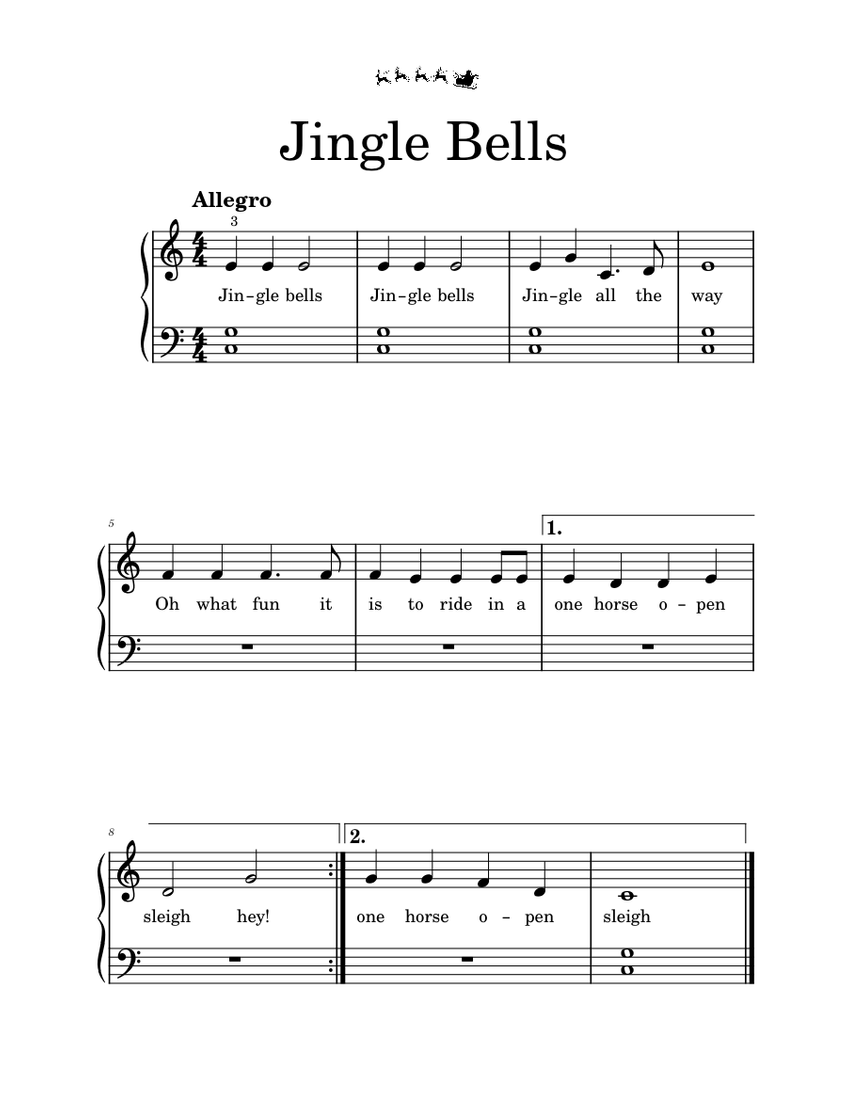 Jingle Bells – Easy Piano Sheet music for Piano (Solo) | Musescore.com