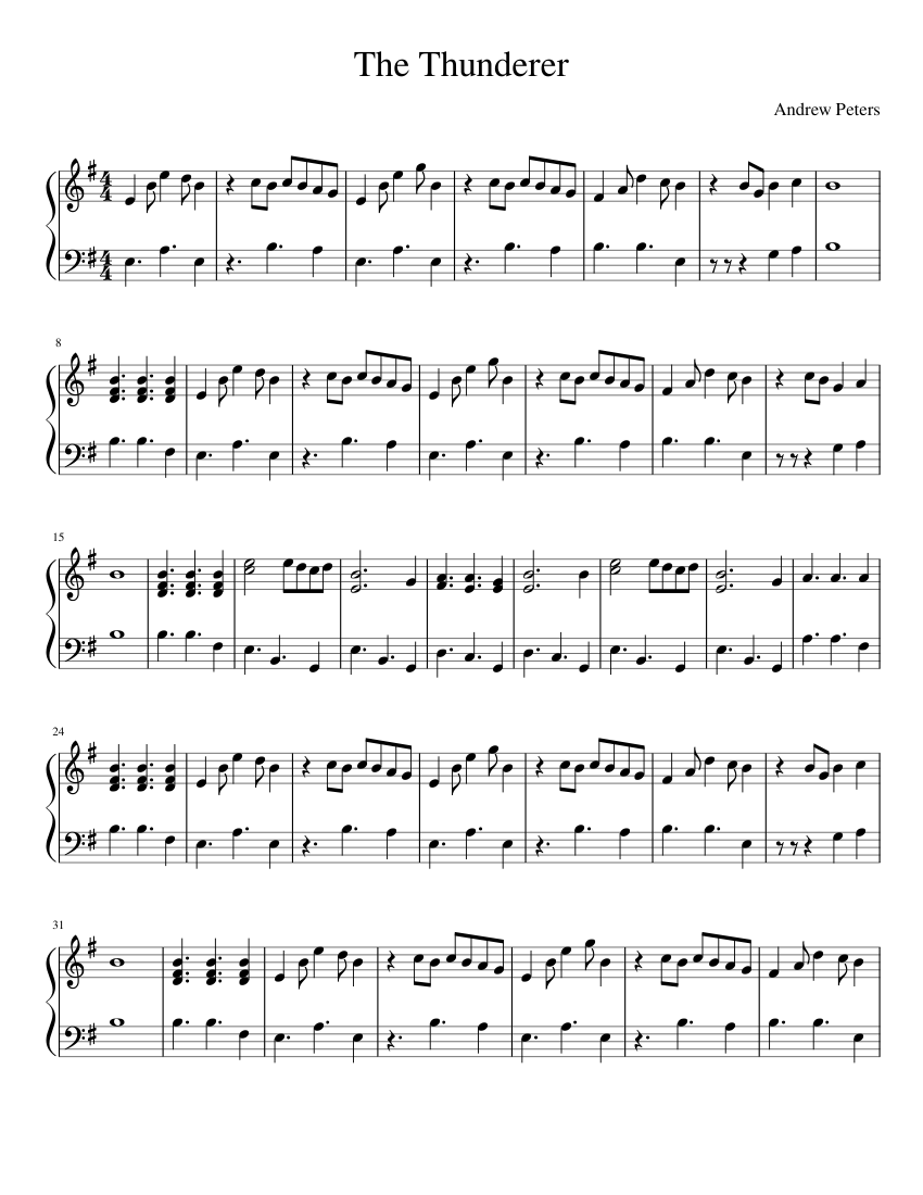The Thunderer Sheet music for Piano (Solo) Easy | Musescore.com