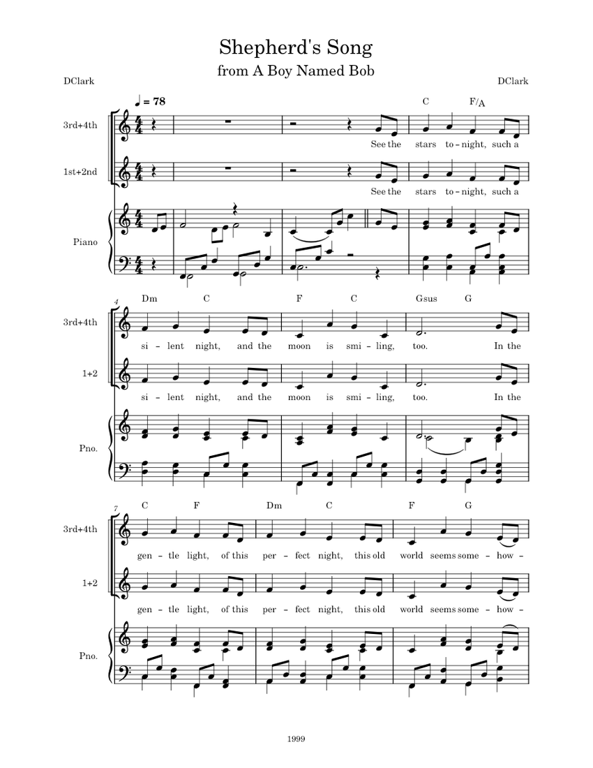 Shepherd's Song Sheet music for Piano, Vocals (Mixed Trio) | Musescore.com