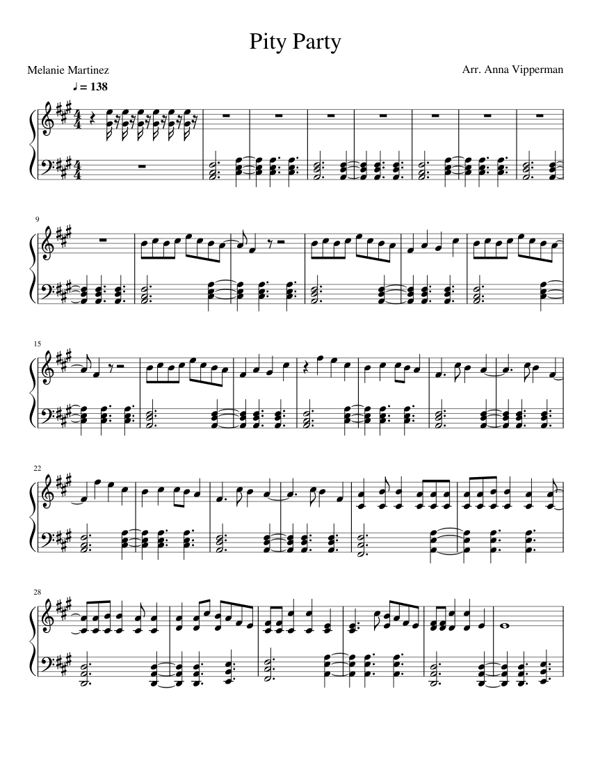 Pity Party Sheet music for Piano (Solo) | Musescore.com