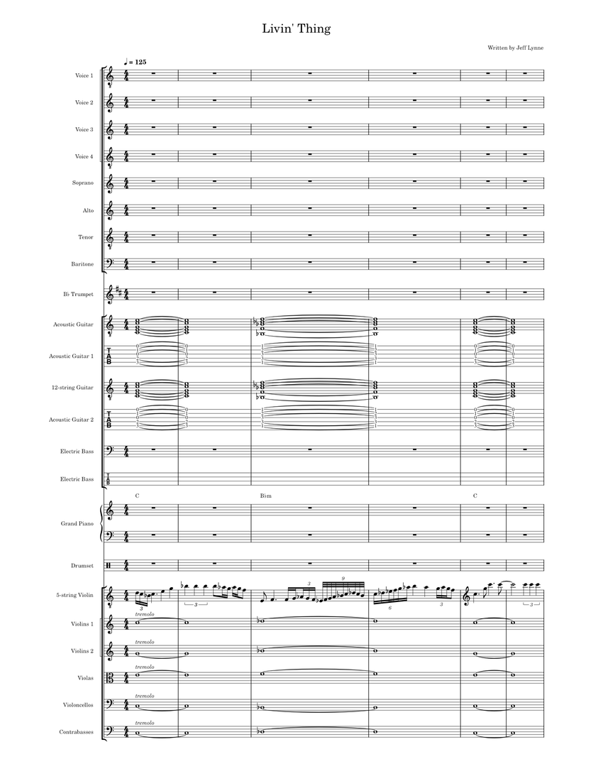 Livin thing – Electric Light Orchestra Sheet music for Piano, Soprano ...