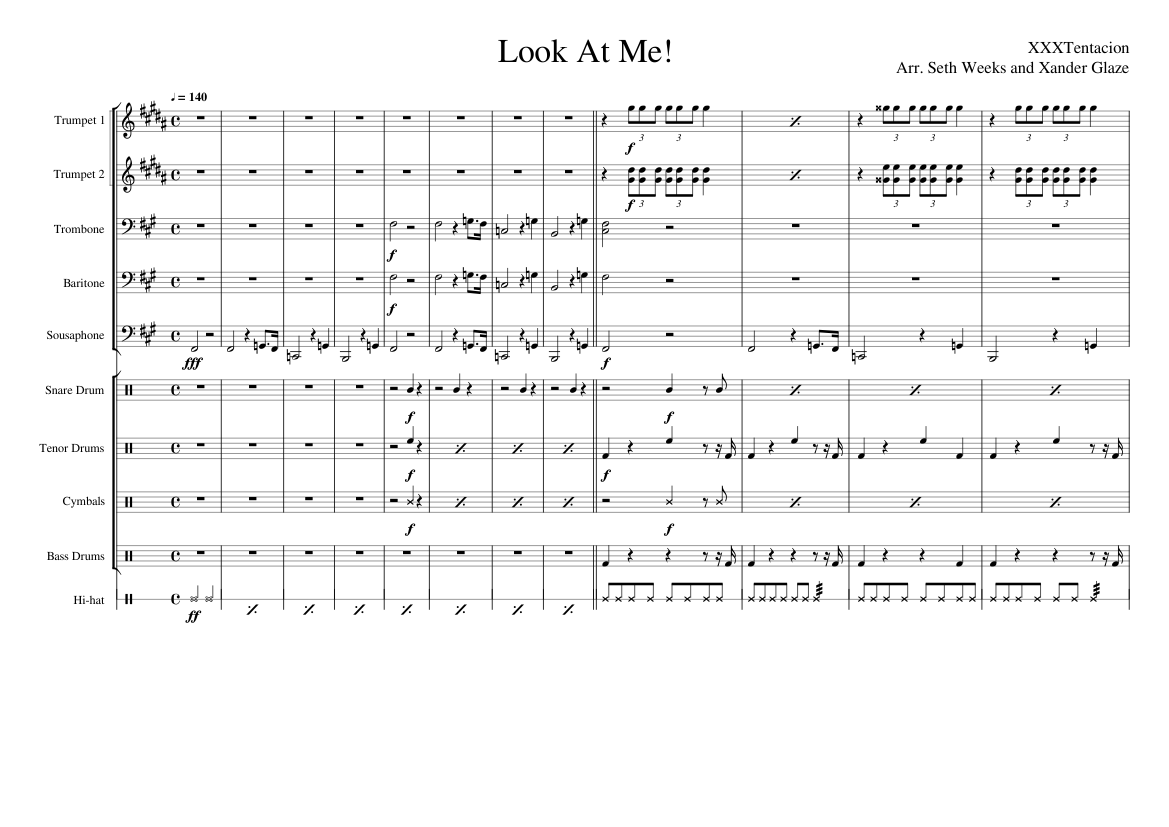 Look At Me! - XXXTentacion Sheet music for Trombone, Trumpet in b-flat ...