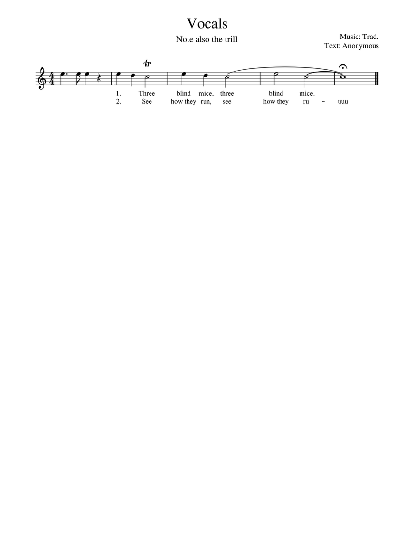 Traditional music - Vocals Sheet music for Piano (Solo) Easy ...