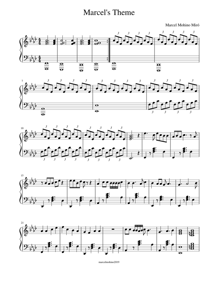 Marcel Sheet music for Piano (Solo) Easy | Musescore.com