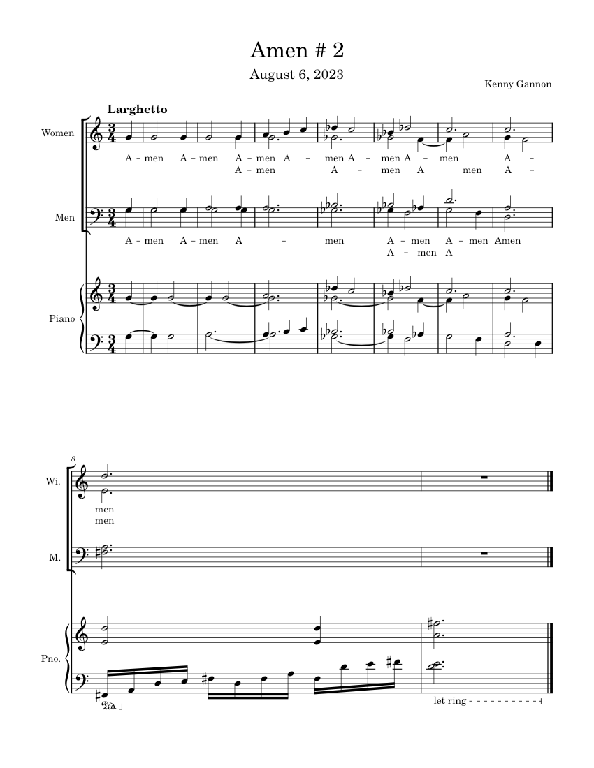 Amen #2 Sheet music for Piano, Synthesizer (Mixed Trio) | Musescore.com