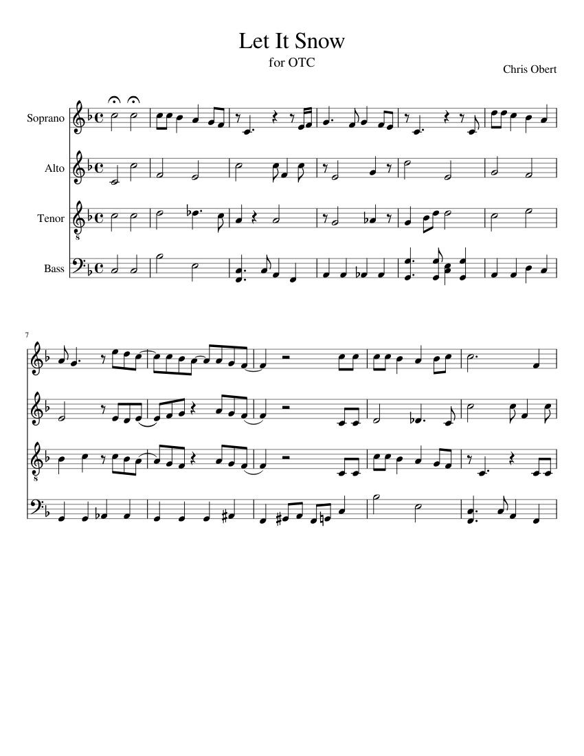Let It Snow Sheet music for Piano (Mixed Quartet) | Download and print ...