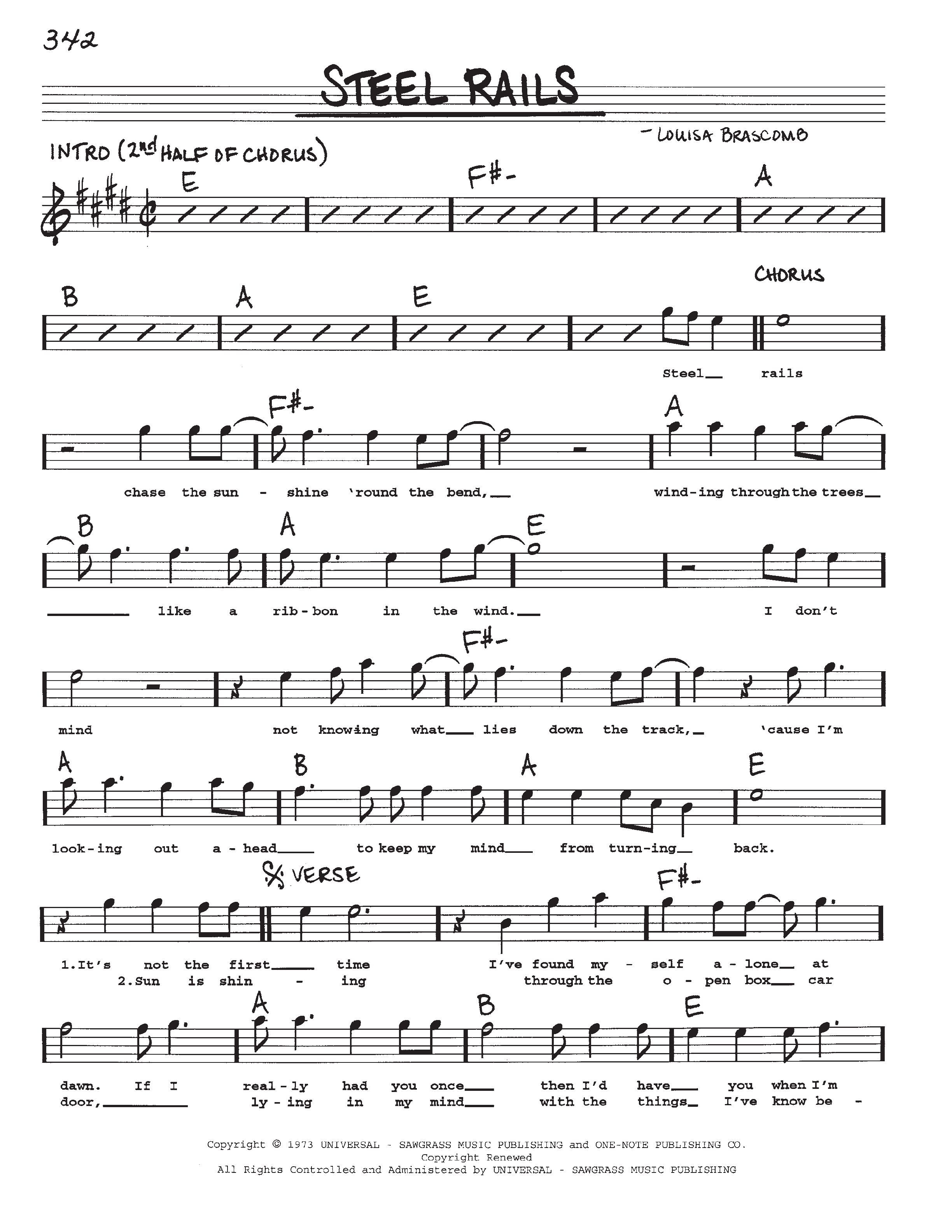Steel Rails Sheet music for Piano, Vocals by John Denver Official ...
