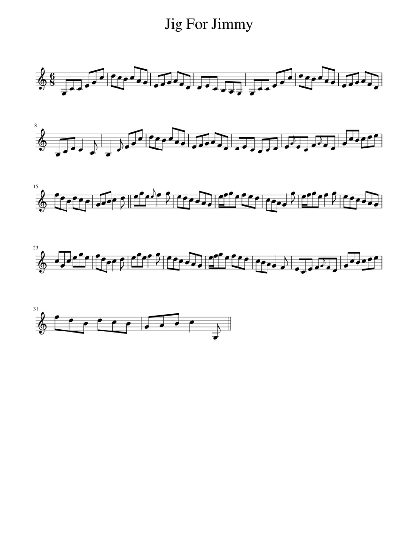 Jig For Jimmy Sheet music for Piano (Solo) Easy | Musescore.com