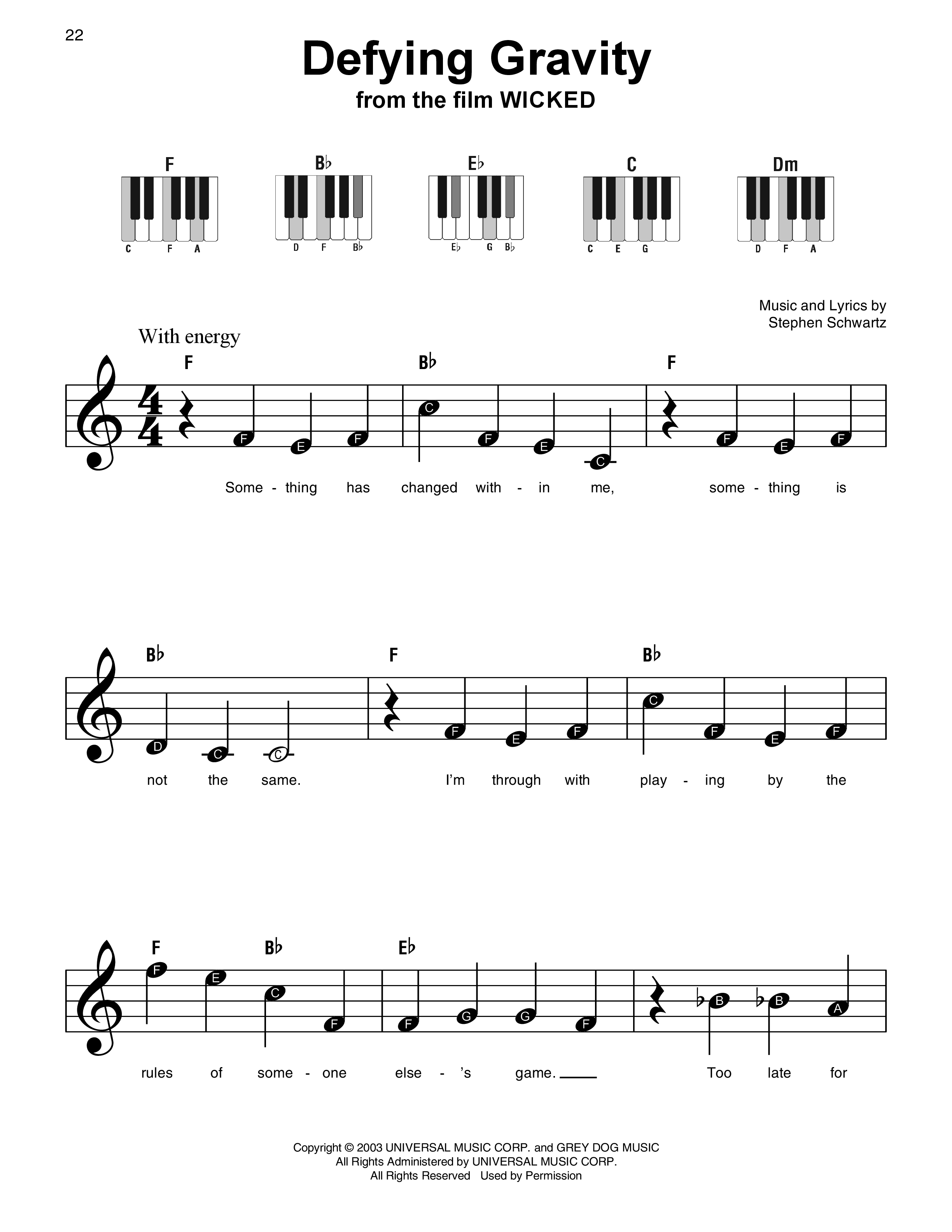 Play Official version of Defying Gravity (from Wicked) Sheet Music by ...