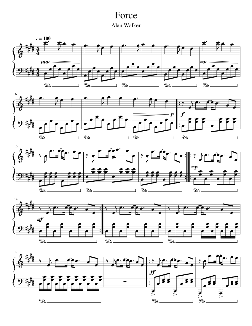 Force Sheet music for Piano (Solo) | Musescore.com