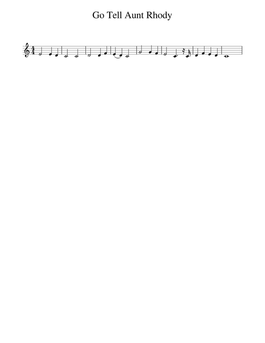 Go Tell Aunt Rhody Sheet music for Piano (Solo) | Musescore.com