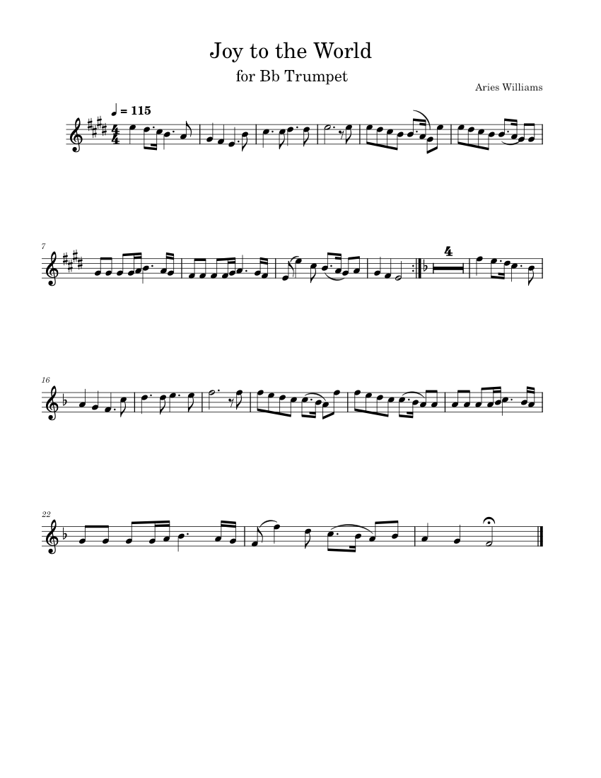 Joy To The World – Georg Friedrich Händel Joy To The World Sheet music ...