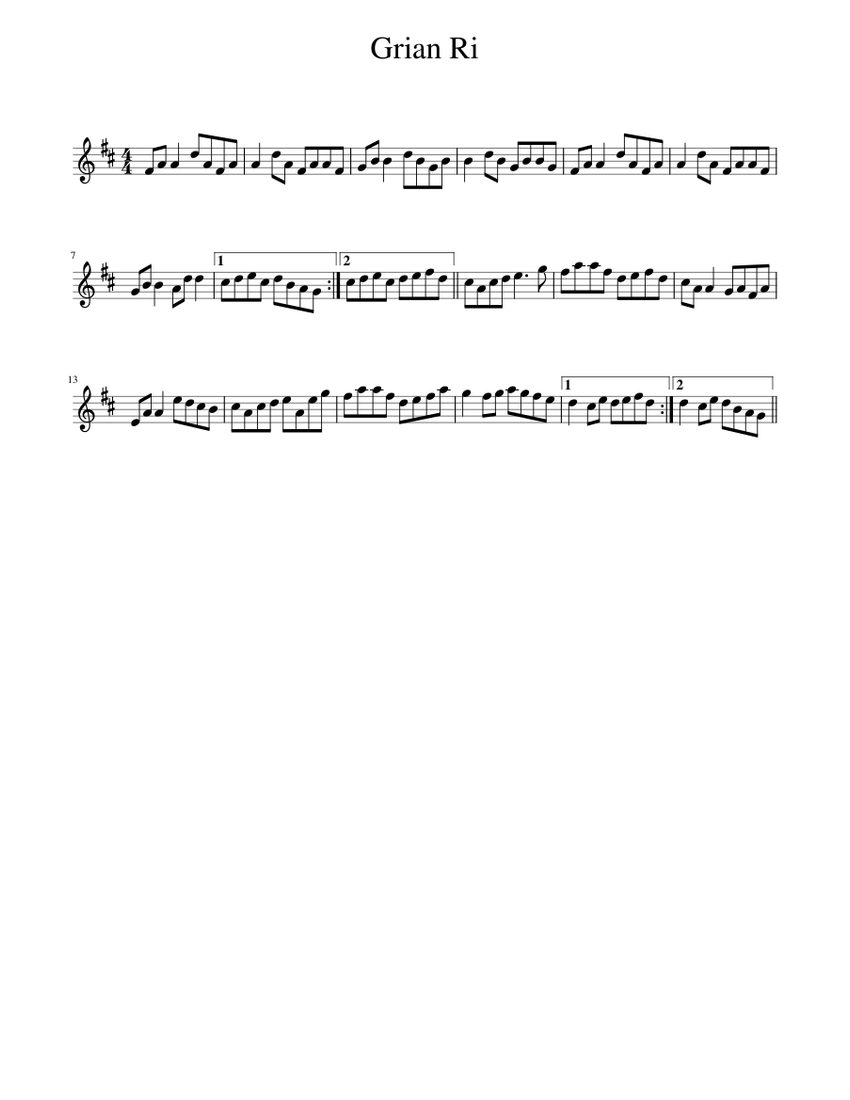 Grian Ri Sheet music for Piano (Solo) | Musescore.com