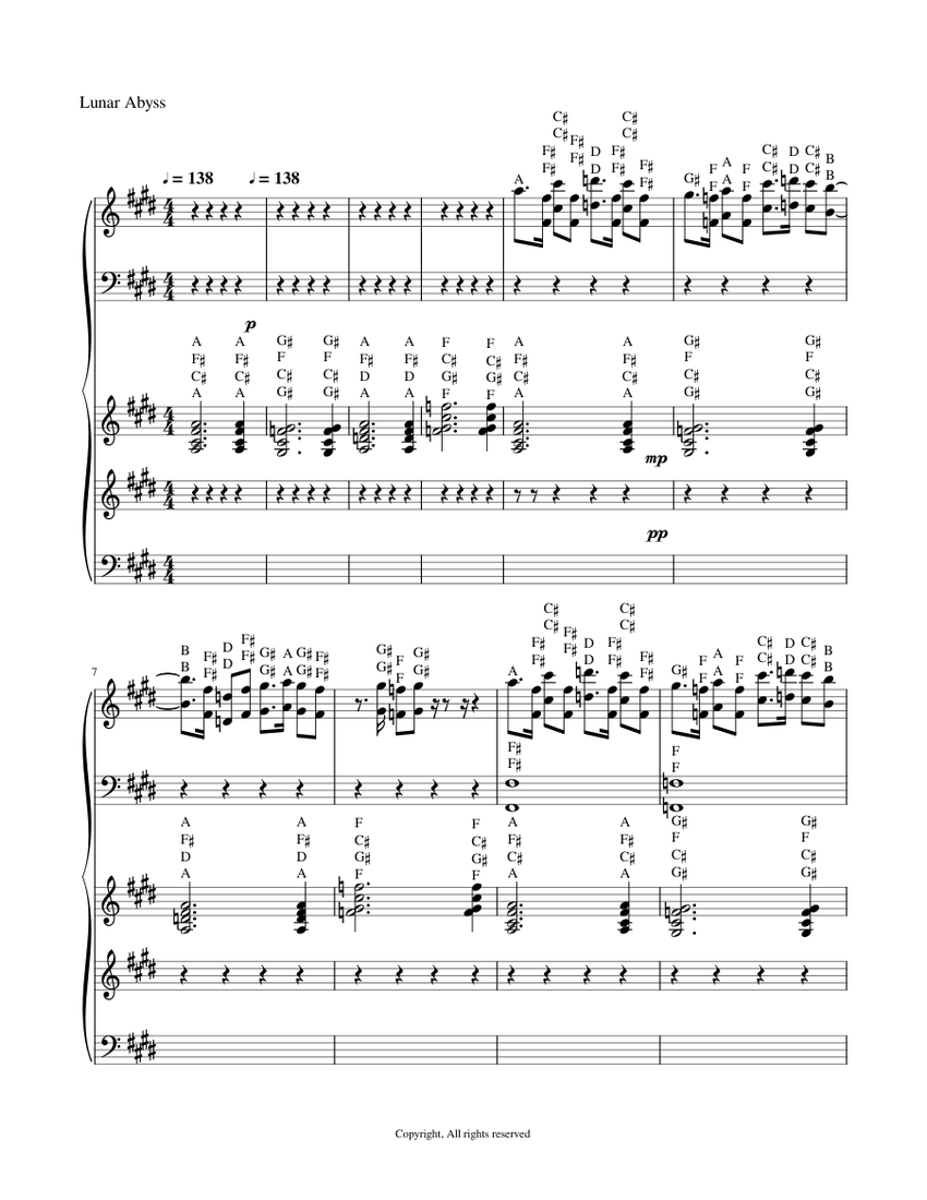 Lunar Abyss Sheet music for Piano (Solo) | Musescore.com