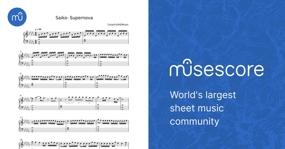 Supernova - Saiko Sheet music for Piano (Solo) Easy | Musescore.com