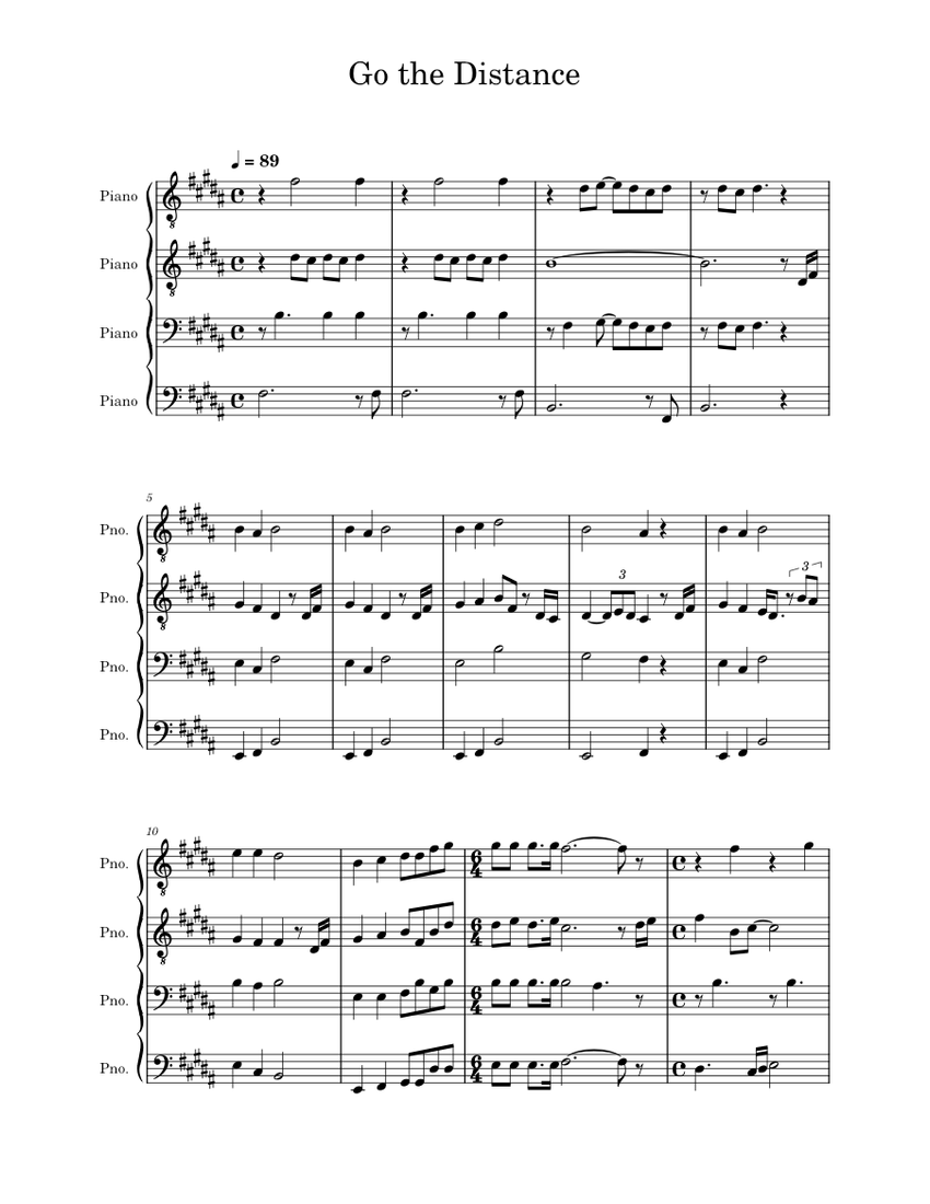 Go The Distance – Alan Menken Go The Distance Quartet – Alan Menken ...