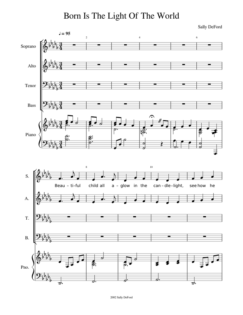 Born Is The Light Of The World - BASS - piano tutorial