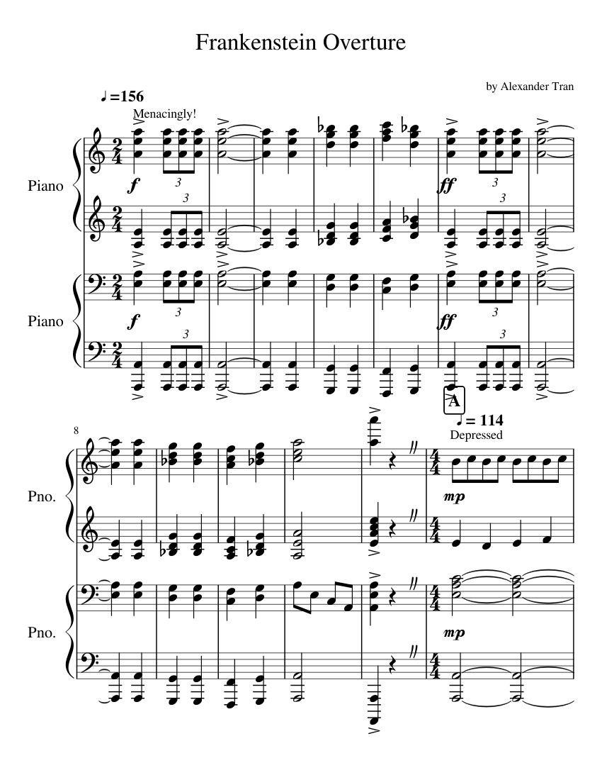 Frankenstein Soundtrack Option Sheet music for Piano (Solo) | Musescore.com