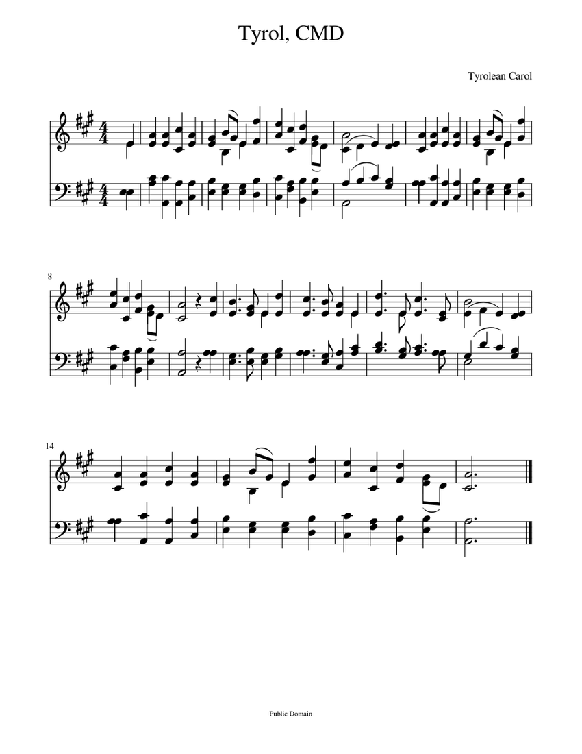 Tyrol Sheet music for Piano (Piano Duo) | Musescore.com