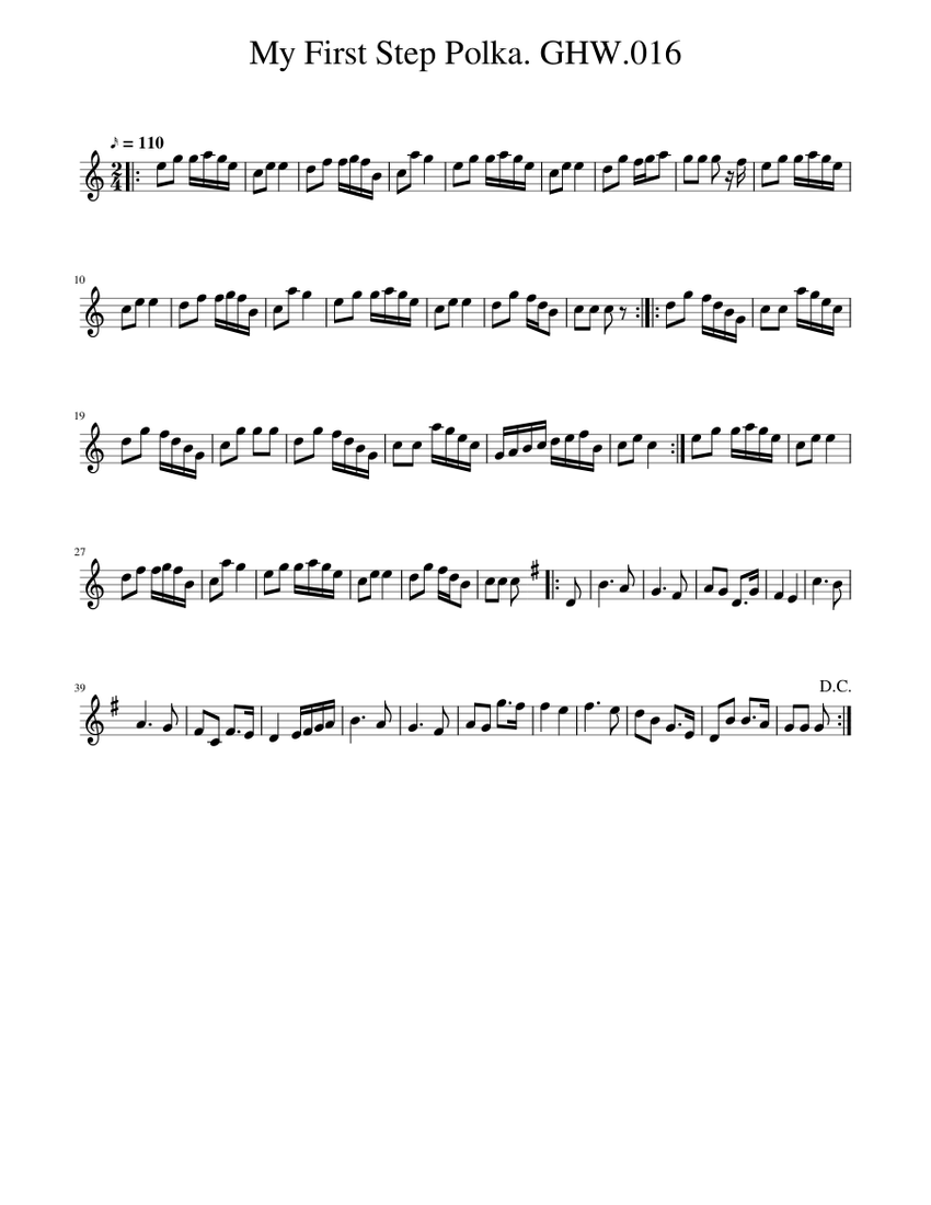 My First Step Polka. GHW.016 Sheet music for Piano (Solo) | Musescore.com