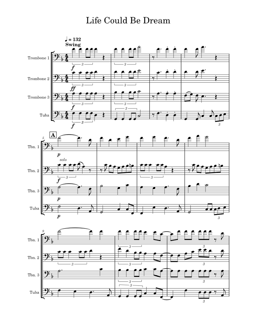 Sh-Boom (Life Could Be Dream) - The Chords (Trombone Ensemble) Sheet music for Trombone, Tuba ...