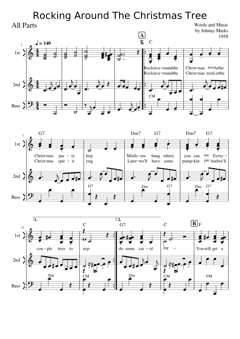 Rocking Around The Christmas Tree Sheet music for Accordion (Piano Trio ...