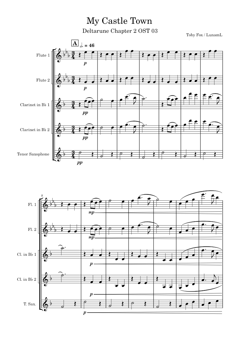 My Castle Town – Toby Fox (Deltarune Chapter 2 OST 03) Sheet music for ...