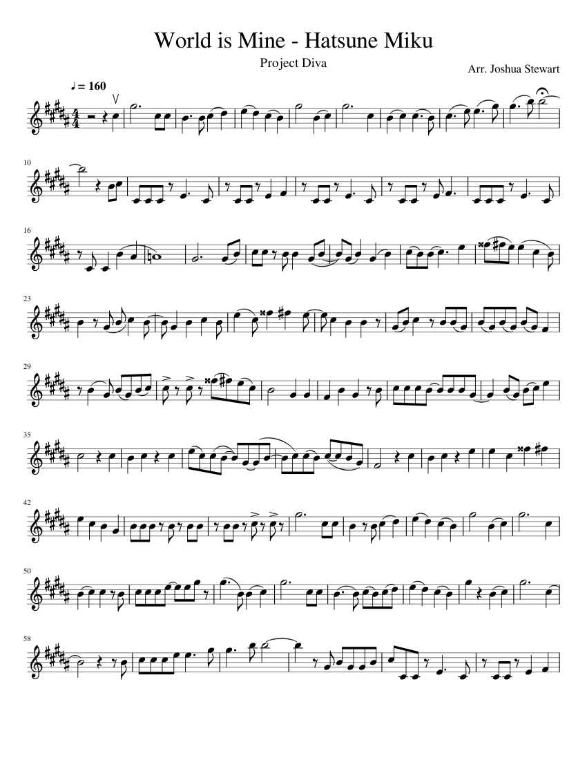 World is Mine - Hatsune Miku Sheet music for Saxophone alto (Solo ...