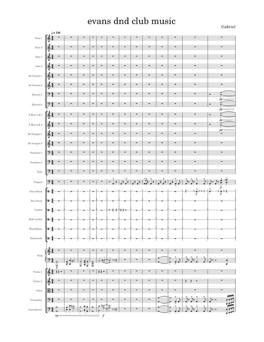 DND Theme One Sheet music for Trombone, Tuba, Tambourine, Flute & more ...
