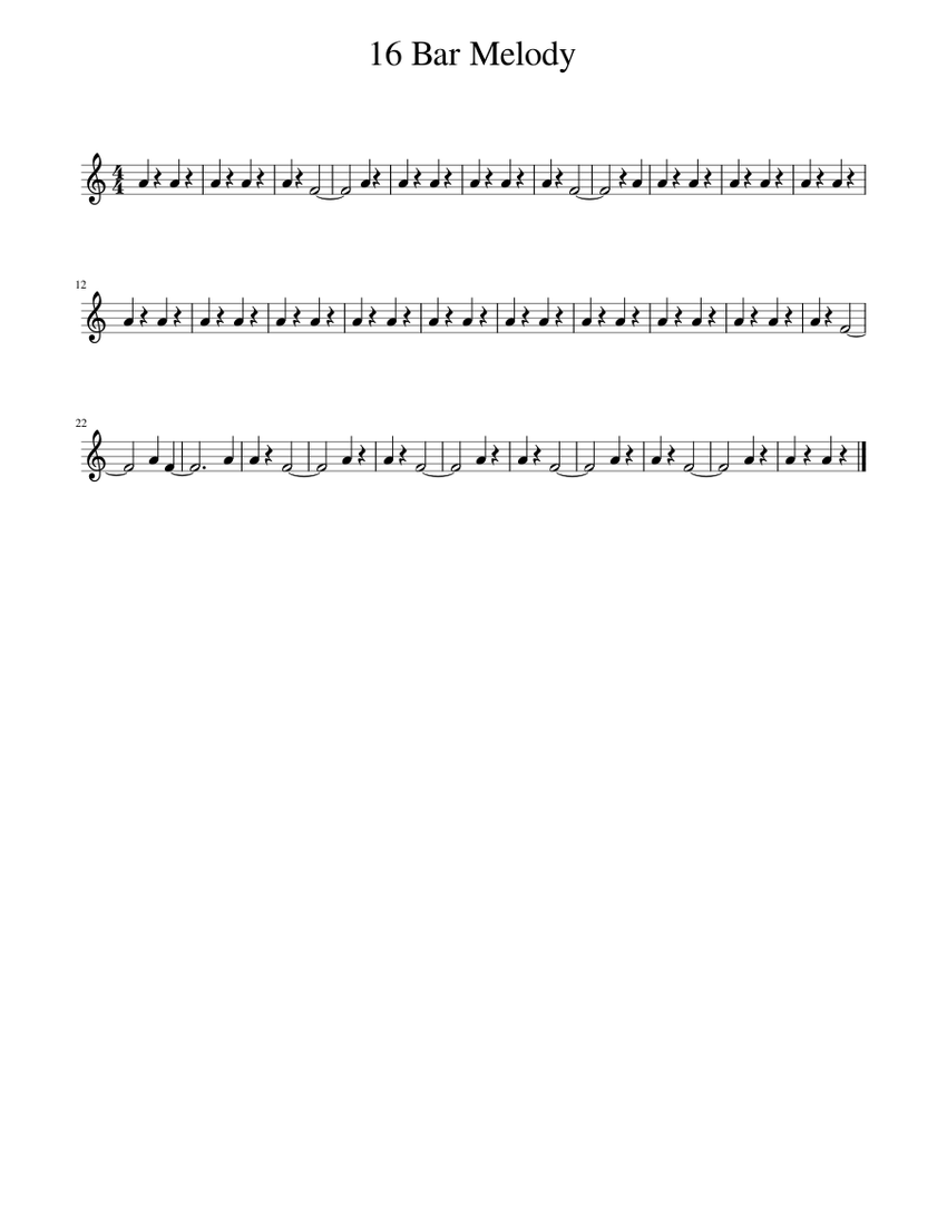 16 Bar Melody Sheet music for Piano (Solo) | Musescore.com