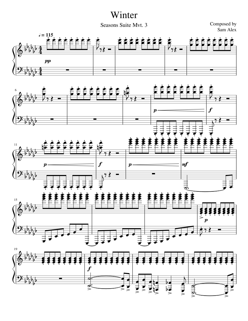 Winter - piano tutorial