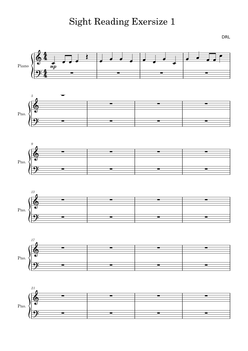Sight Reading Exercise 1 Sheet music for Piano (Solo) | Musescore.com