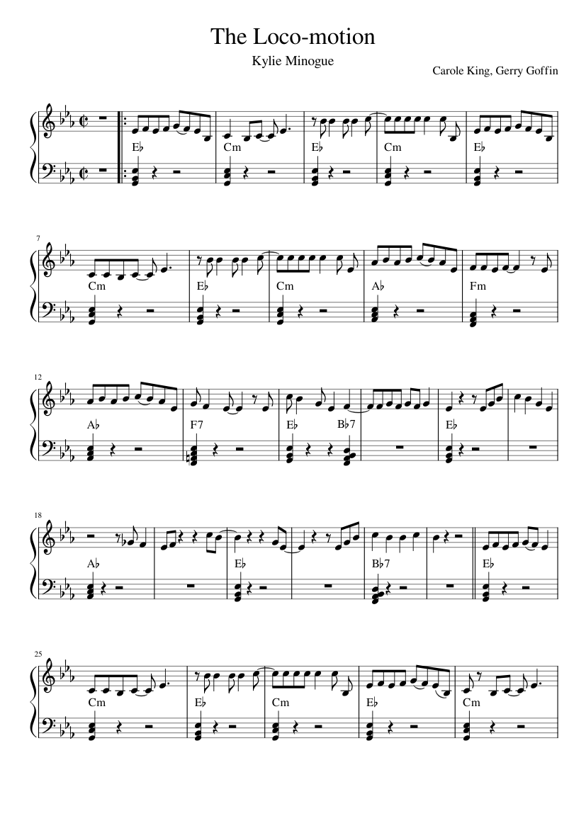 The Loco-motion Sheet music for Piano (Solo) Easy | Musescore.com