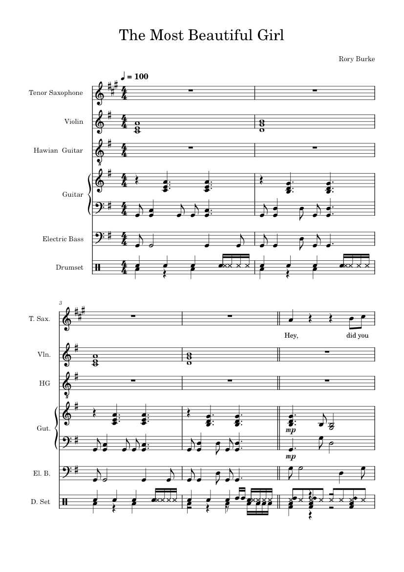 The Most Beautiful Girl Sheet music for Piano, Saxophone tenor, Violin ...