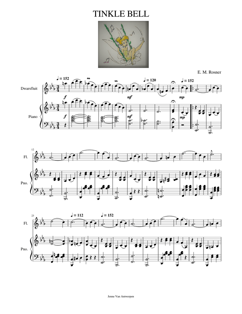 TINKLE BELL – E. M. Rosner Sheet music for Piano, Flute (Solo ...